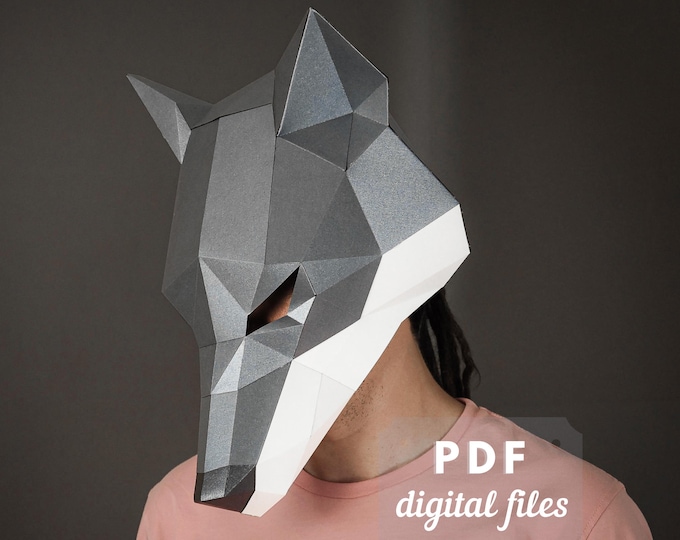 Silver-gray Northwestern Wolf Mask / Headdress Combo (READ ITEM DETAILS ...