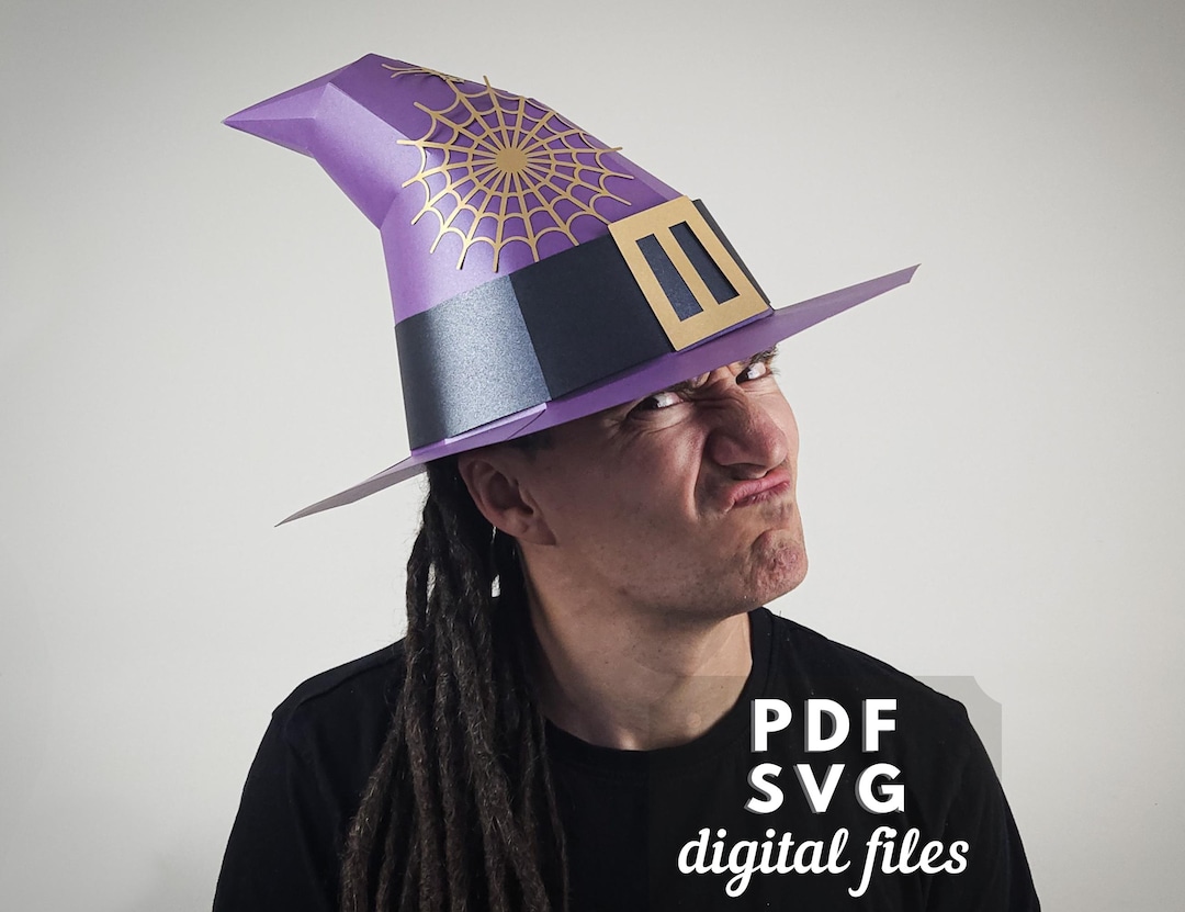 Wizard Hat Template: PDF & SVG Pattern, Easy Witch Hat Tutorial. Low ...