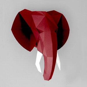 Elephant Pattern: 3d Papercraft PDF. Handmade Wall Sculpture DIY Craft ...