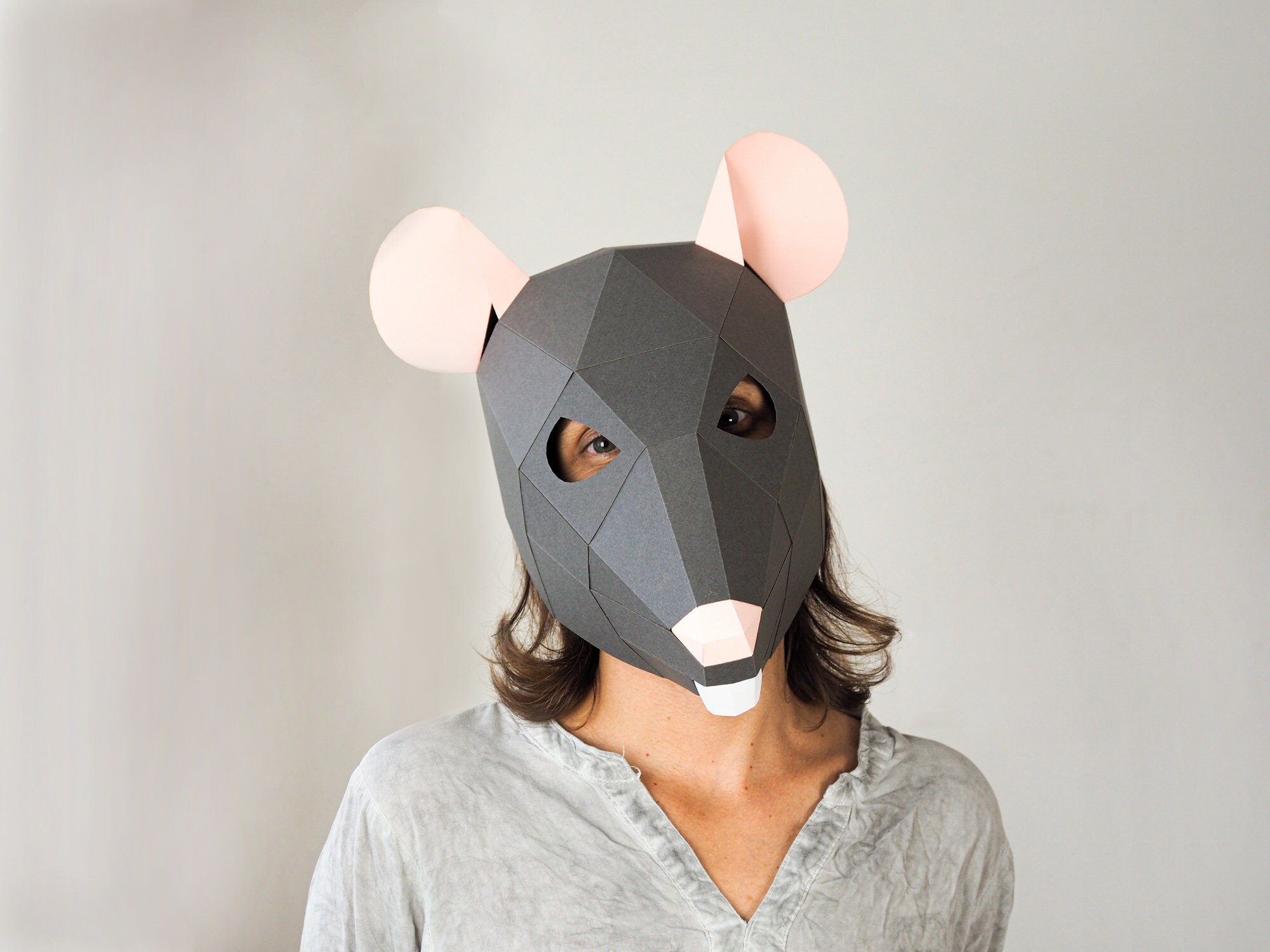 Printable Rat Mask: DIY Papercraft Costume (PDF & SVG) - Etsy