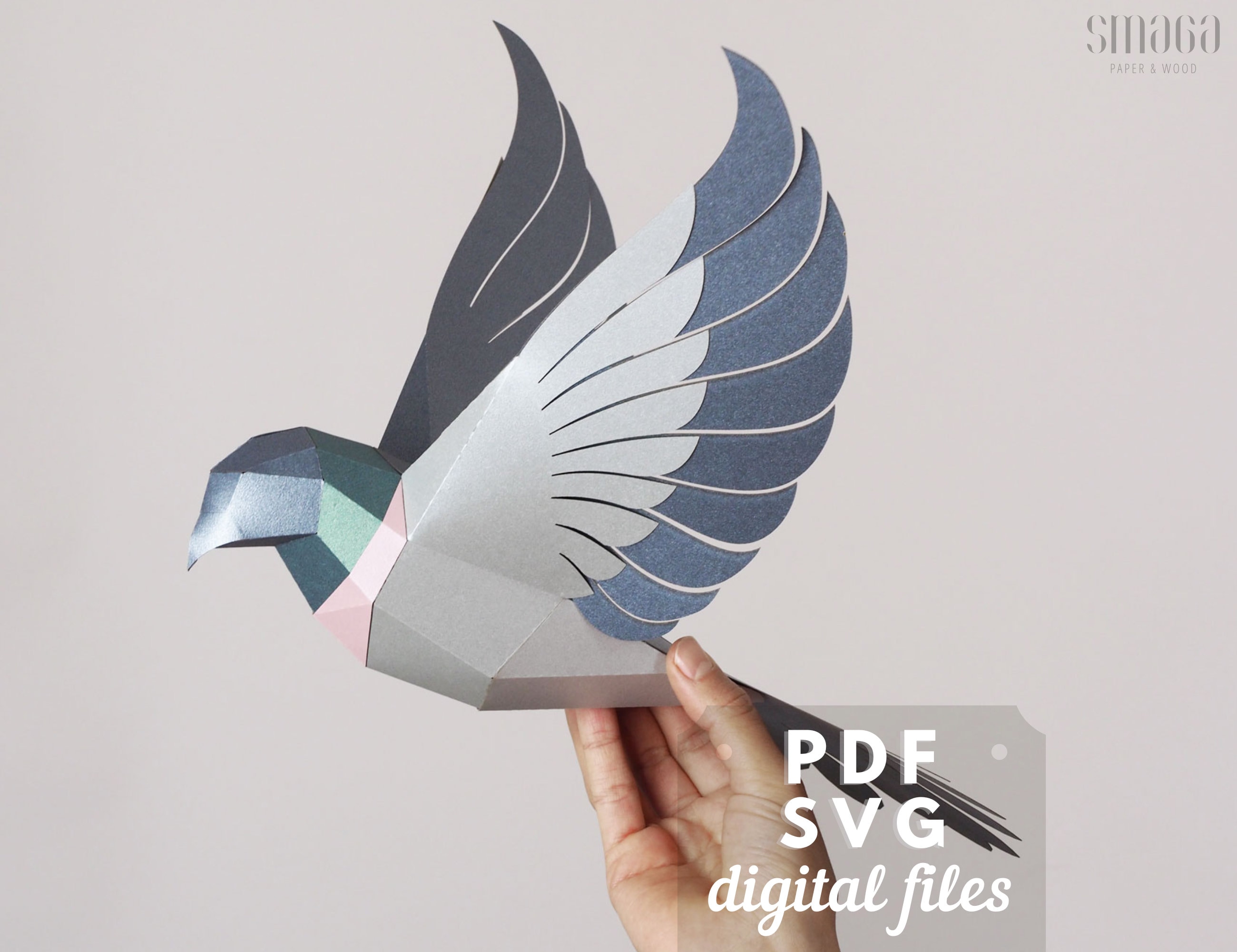 Dove Papercraft Template 3D Bird Template Recycled Craft Recycle
