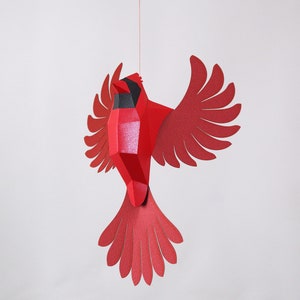 Northern Cardinal Hanging Bird. 3d Papercraft Printable - Etsy