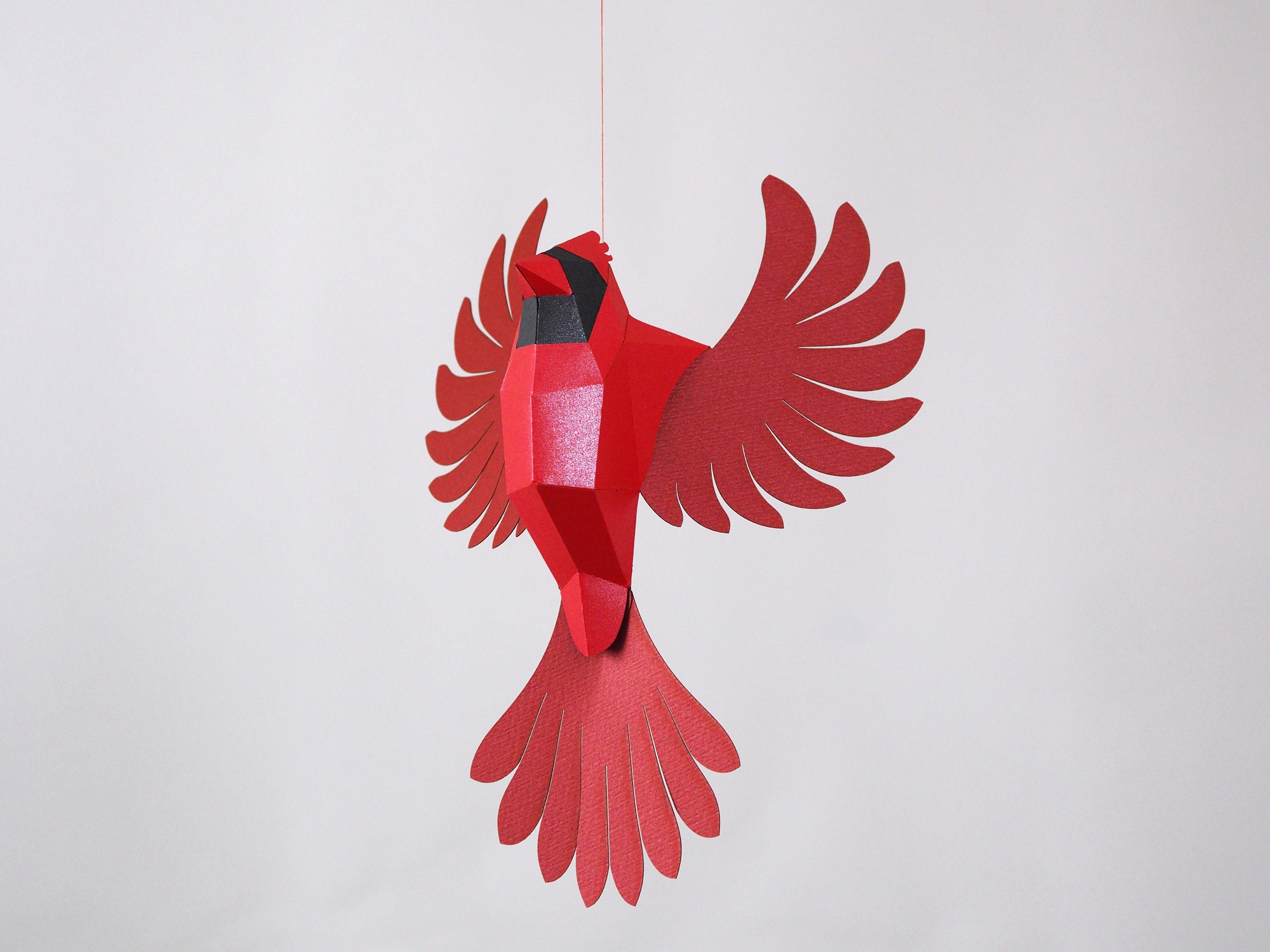 3D Origami Cardinal Bird Paper Craft Template (PDF, SVG) - Etsy