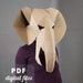 Elephant Mask Pattern, DIY Papercraft. Printable PDF Template ...