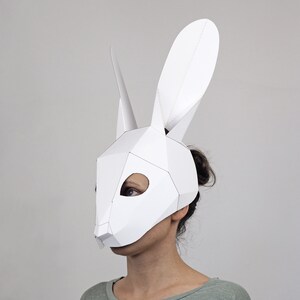 Rabbit Mask, Papercraft Bunny Mask, Easy Craft With Paper. DIY Cosplay ...
