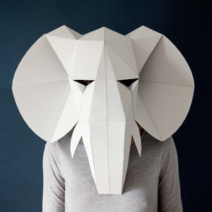 Elephant Mask, Digital Download, Halloween Costume. Papercraft 3d, Full ...