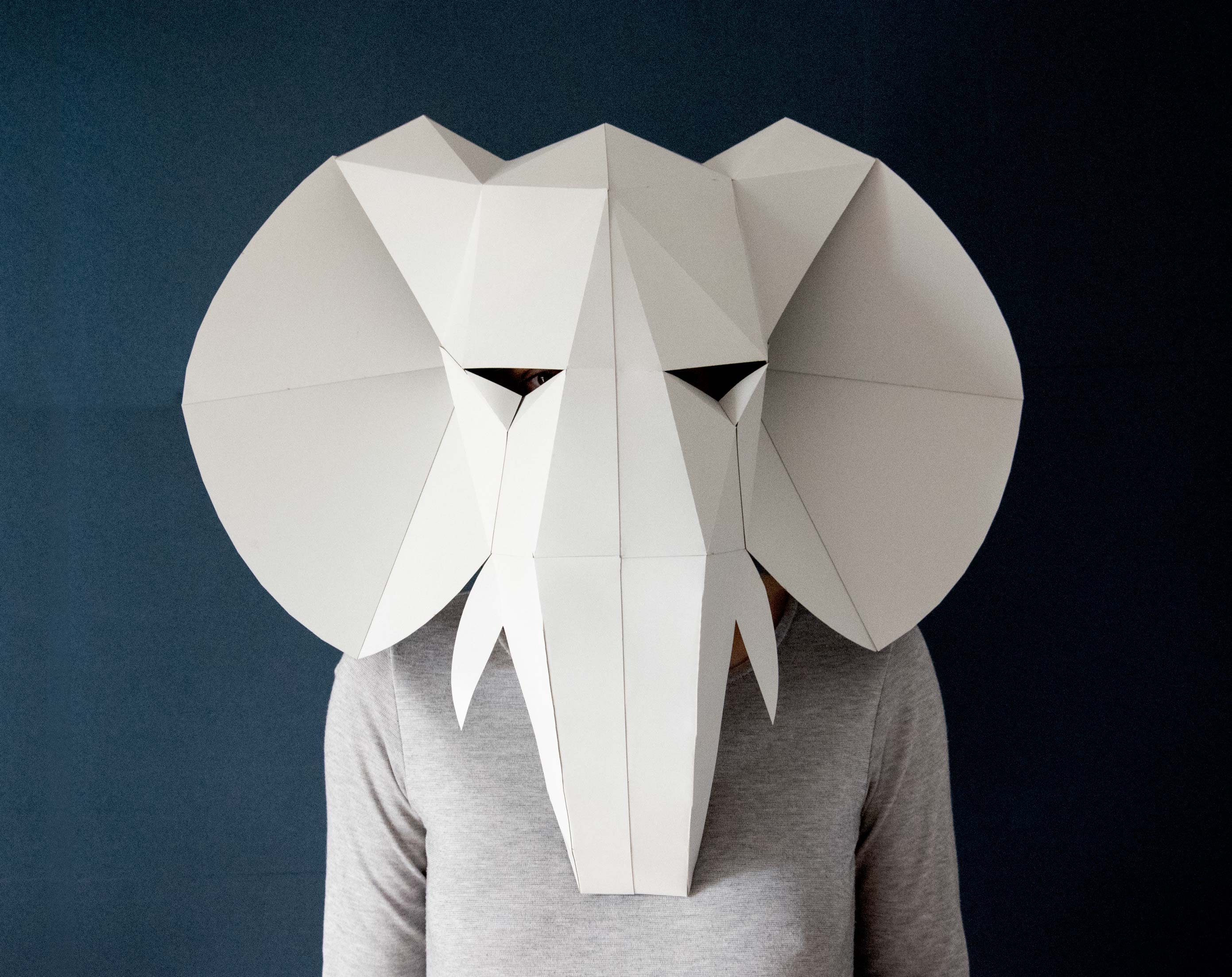 Elephant mask digital download halloween costume. Papercraft | Etsy