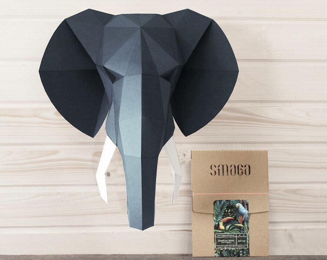 Elephant Papercraft 3d Sculpture, Craft KIT for Adults, Nerdy Gift for ...