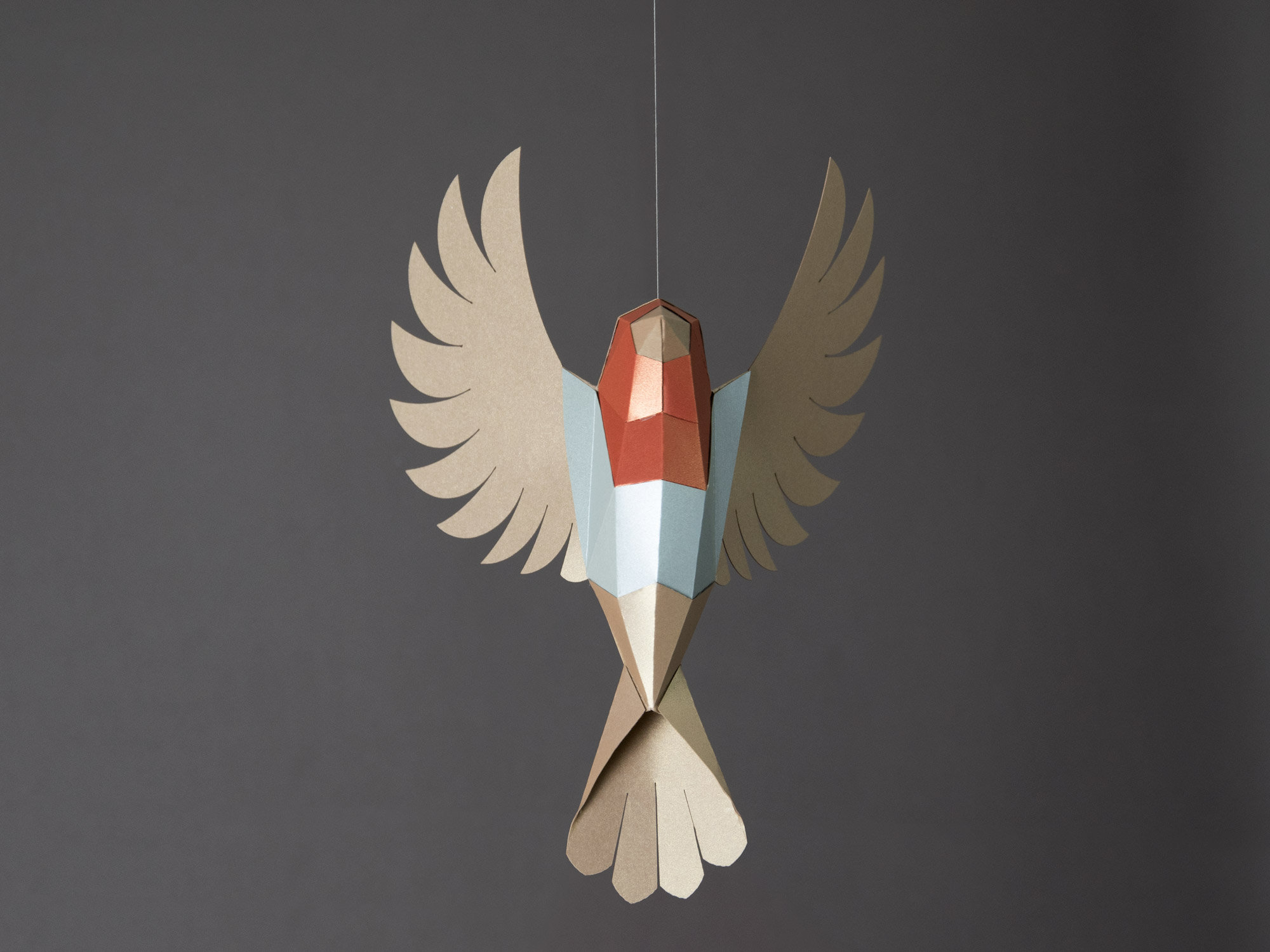 Robin Red Papercraft 3d Bird: SVG and PDF Template. Low Poly Bird ...