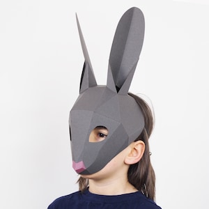 Low Poly Bunny Mask. 3d Papercraft Mask PDF and SVG. Peter - Etsy