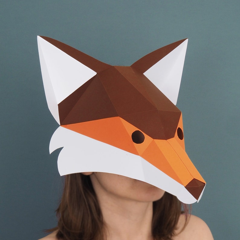 Fox Mask Papercraft Mask. Fantastic Mr Fox Halloween - Etsy