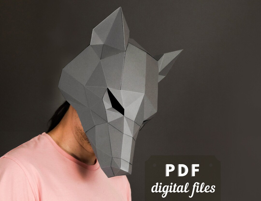 Wolf Mask Template, DIY Paper Mask. Dog Mask, Coyote Mask. Wolf PDF ...