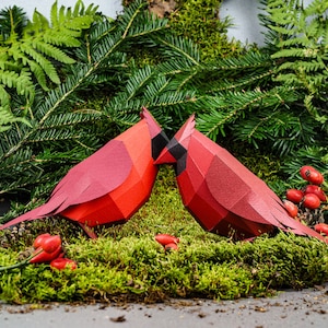 3d Bird Sculpture: Cardinal Papercraft SVG and PDF Files, Red Cardinal ...
