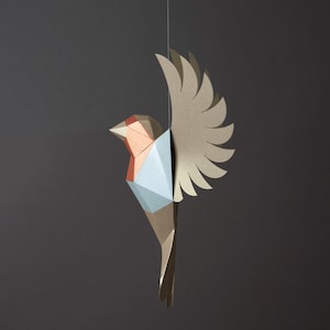 Robin Red Papercraft 3d Bird: SVG and PDF Template. Low Poly Bird ...