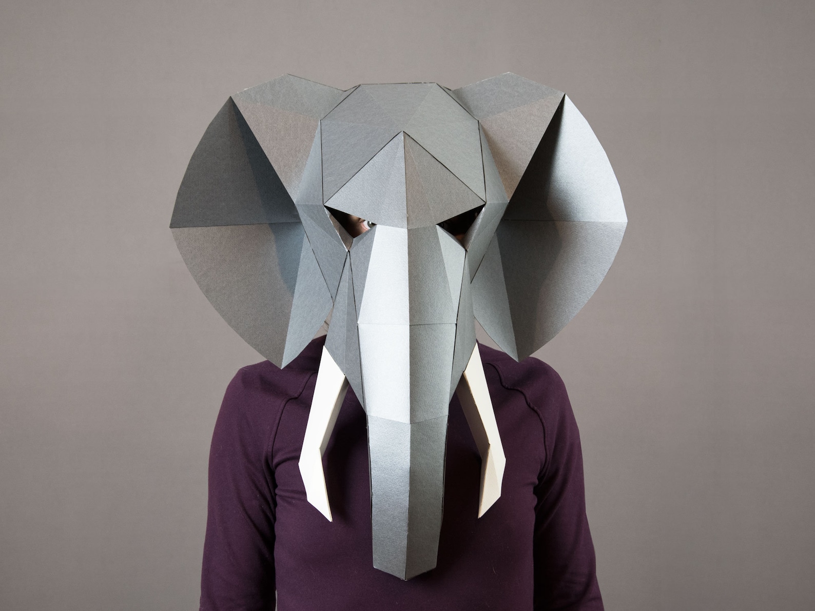 Papercraft PDF Elephant Mask. Make a Kids Play Costume for | Etsy