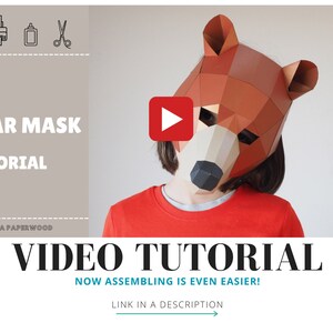 Bear Mask | DIY Papercraft, PDF + SVG Printable Template, Easy Animal ...
