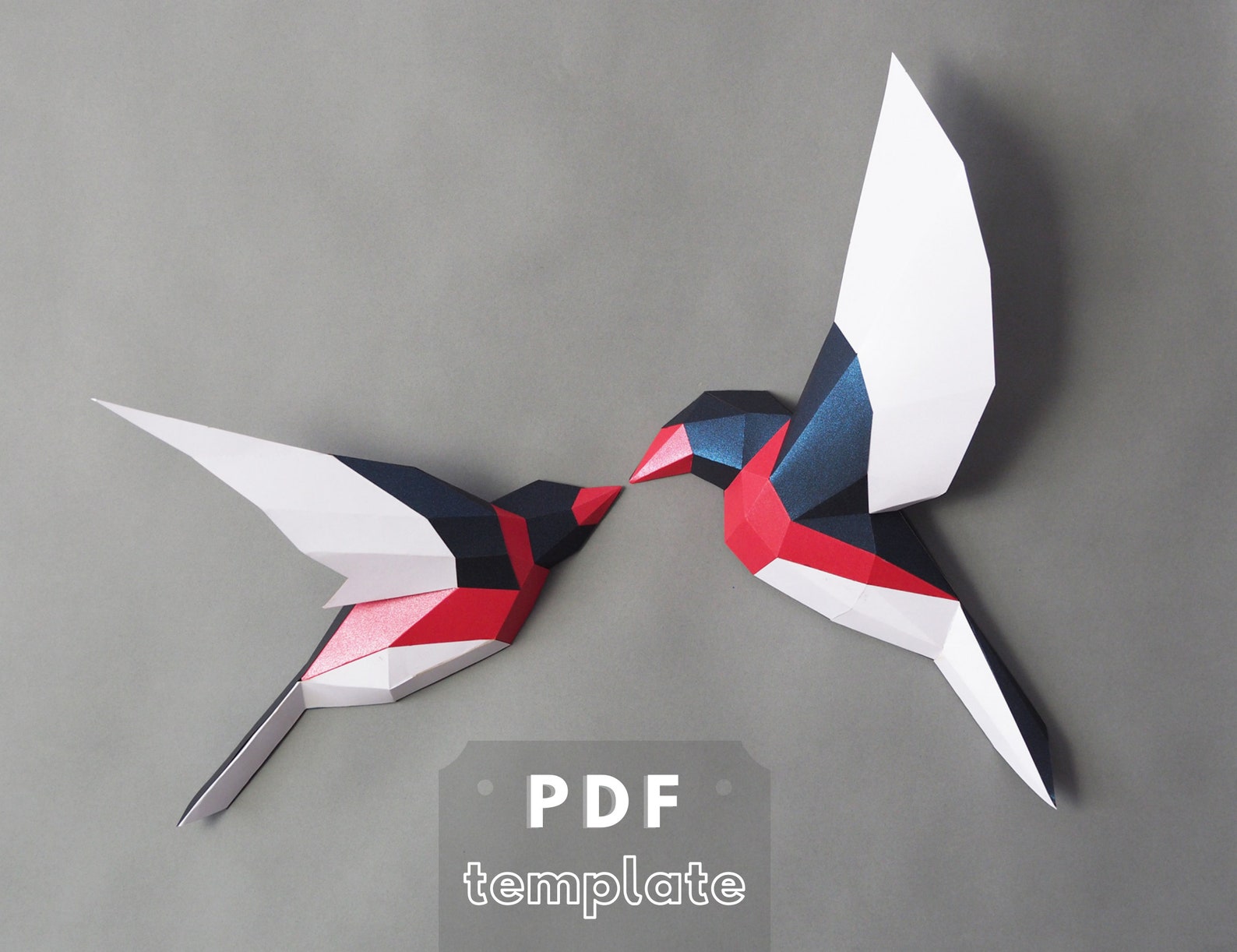 Low Poly Papercraft Bird Wall Art. Printable Papercraft PDF. | Etsy