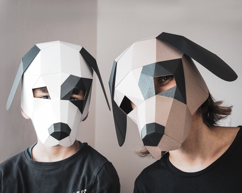 Dog Mask Pattern: Papercraft PDF & SVG Paper Template, DIY Dog Costume ...