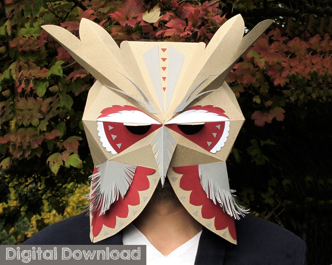 Printable Owl Mask: DIY Papercraft Bird Mask PDF Pattern. - Etsy