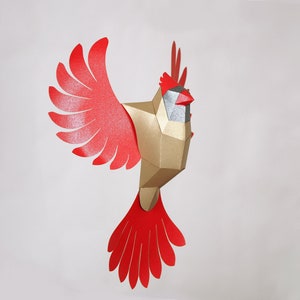 Northern Cardinal Hanging Bird. 3d Papercraft Printable Template. DIY ...