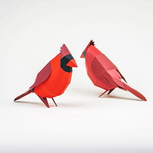 3d Bird Sculpture: Cardinal Papercraft SVG and PDF Files, Red Cardinal ...