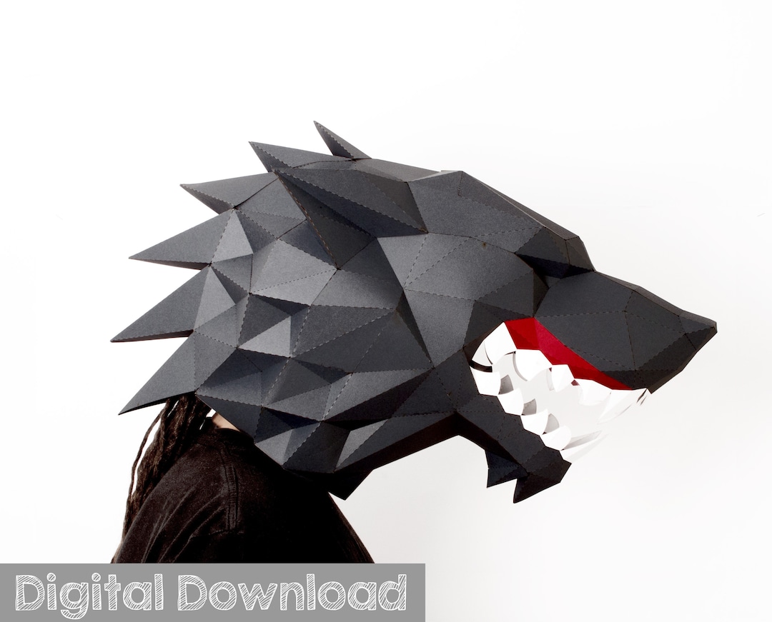 Werewolf Mask, DIY Costume, Paper Wolf Mask, Masquerade Mask Men ...