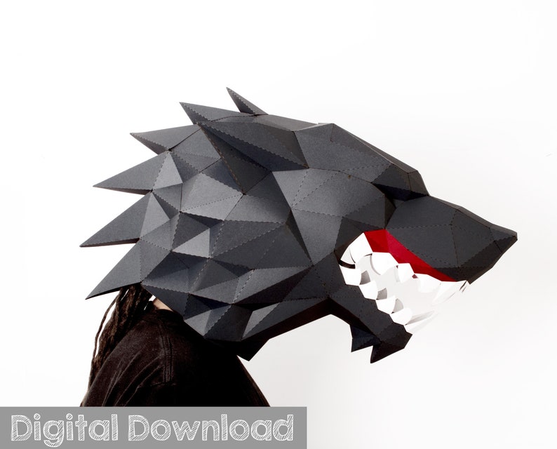 Halloween Mask Paper Mask Werewolf Mask Masquerade Mask - Etsy