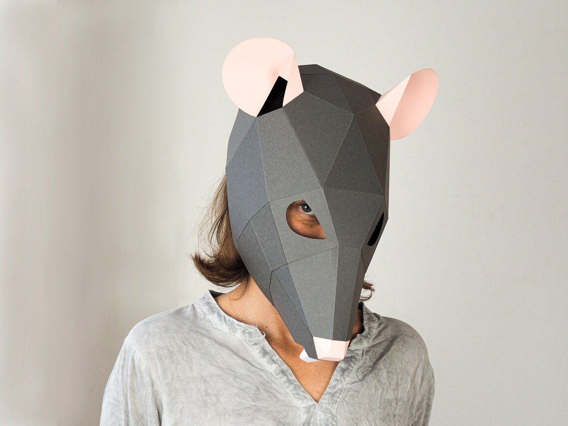 Printable Rat Mask: DIY Papercraft Costume (PDF & SVG) - Etsy