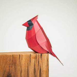 3d Bird Sculpture: Cardinal Papercraft SVG and PDF Files, Red Cardinal ...