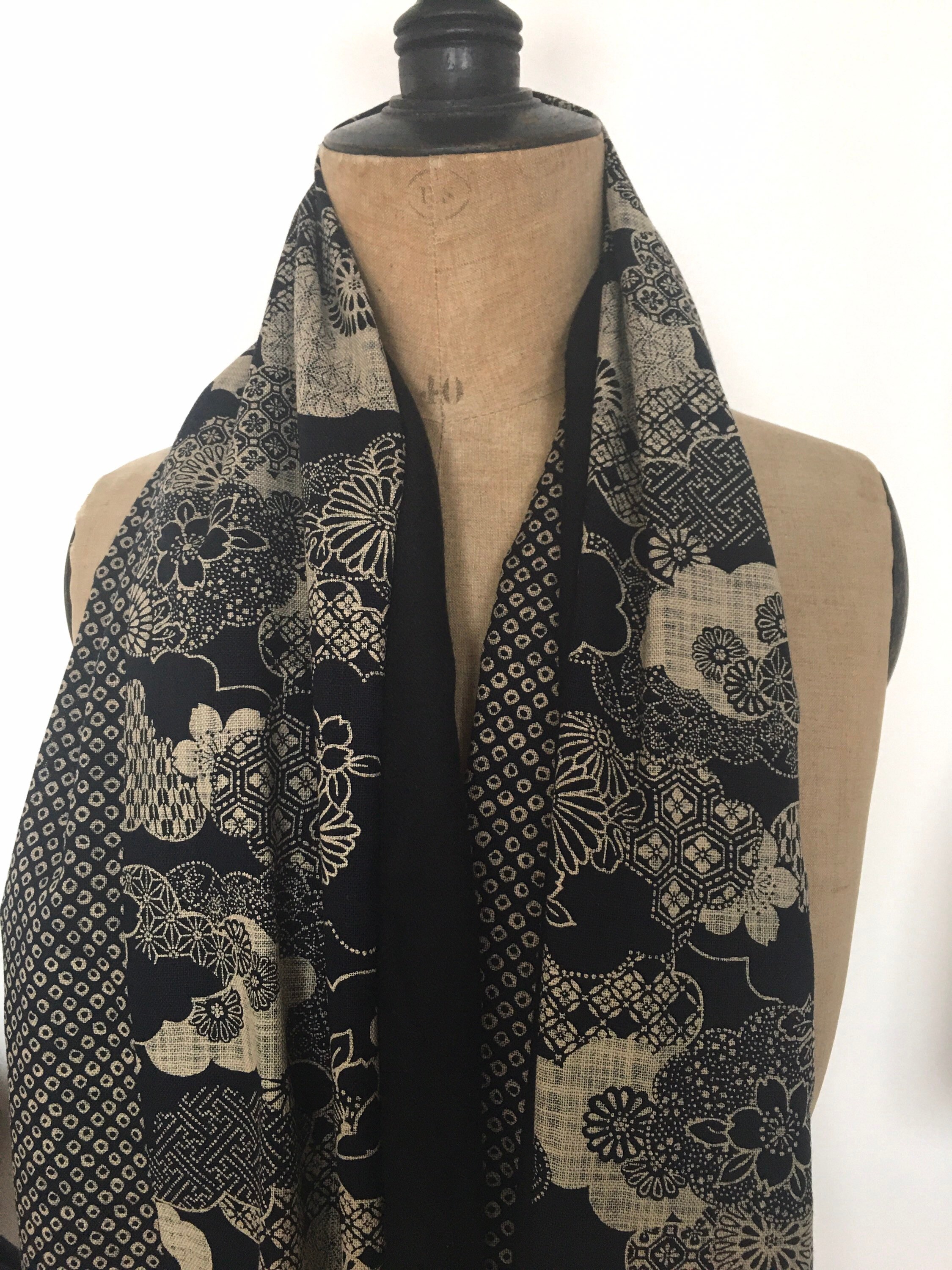 Scarf Patchwork Traditional Japanese Cottons Dark Indigo Blue - Etsy UK