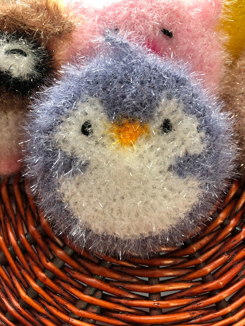 Crochted Penguin Scrubby for Dishwash Scrubbie Scrubber Scrub | Etsy