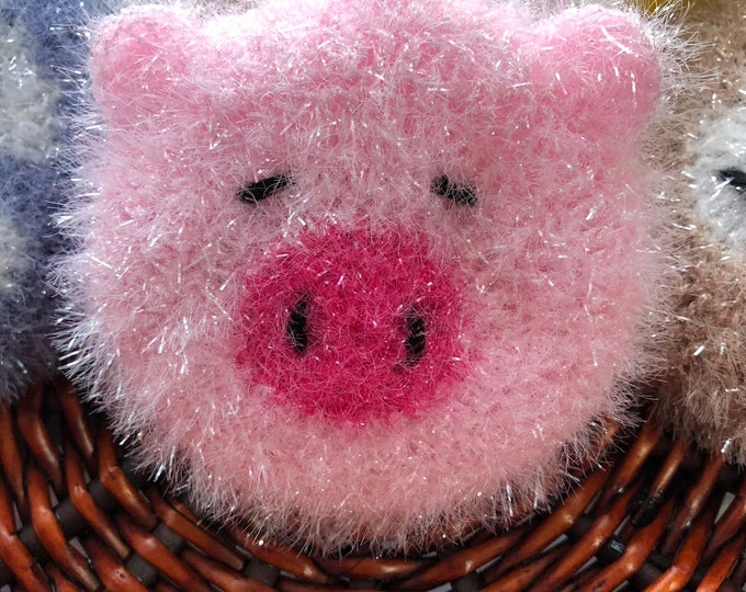 Crochted Pig Scrubby for Dishwash -scrubbie Scrubber Scrub Cloth ...