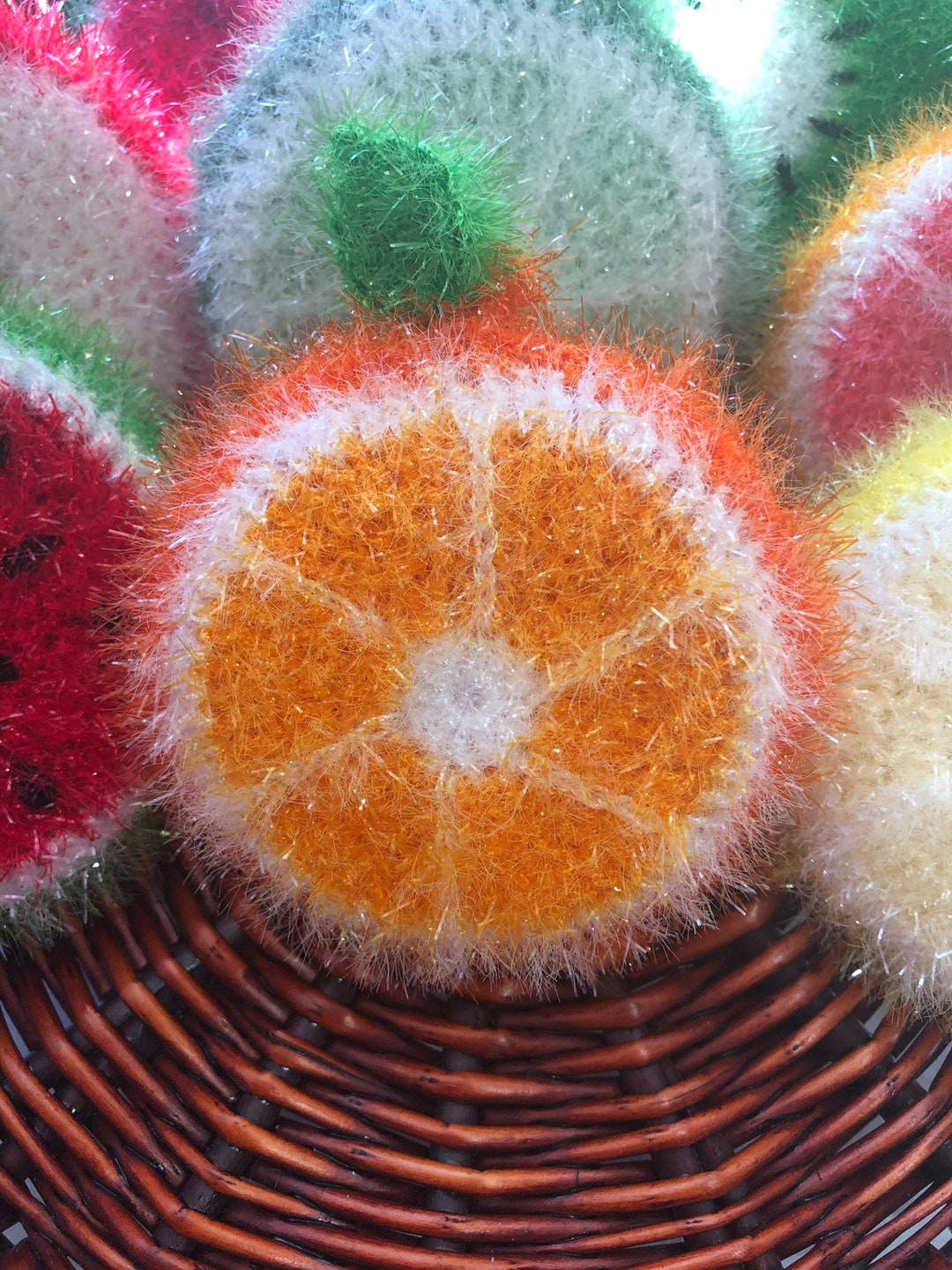 Orange Crocheted Scrubby for Dish Scrubbie Scrubber Scrub Cloth ...