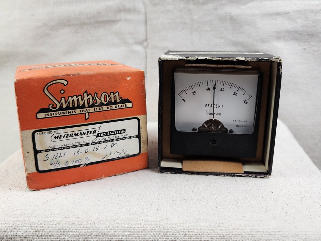 Vintage Simpson Meter Steampunk Industrial NOS Model 1227 - Etsy