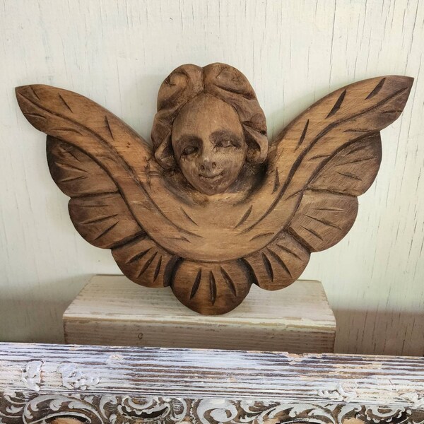 Carved Wood Putti Angels - Etsy