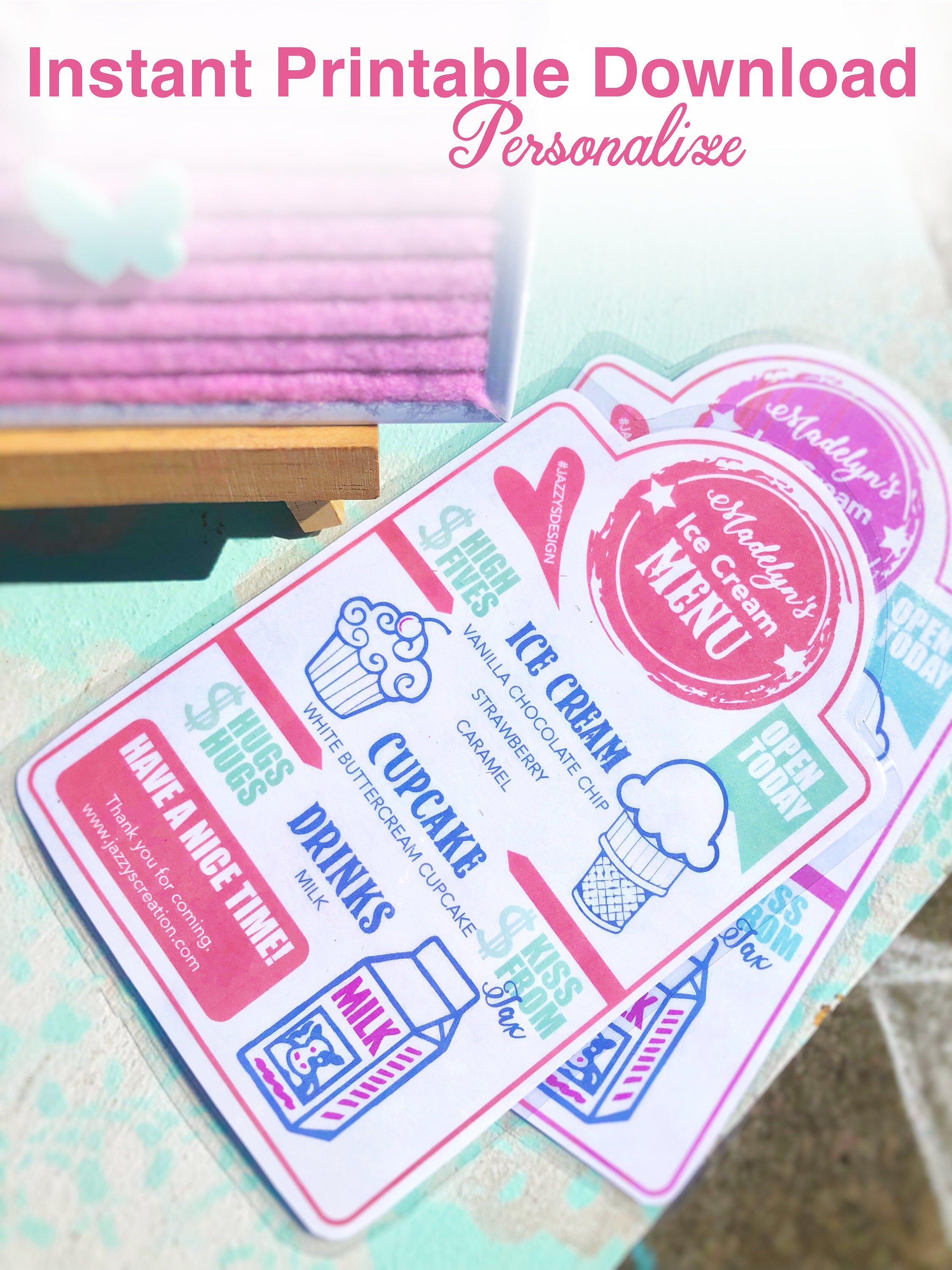 Digital File Ice Cream Menu PDF Printable - Etsy