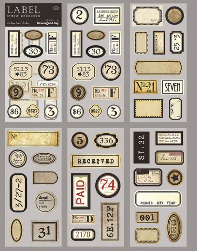 Small Label Stickers Collage, Junk Journal, Multi-media - Etsy