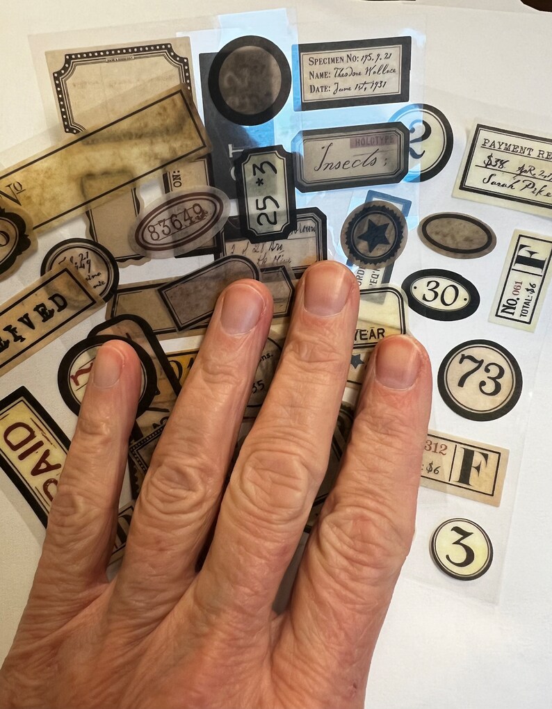 Small Label Stickers Collage, Junk Journal, Multi-media - Etsy