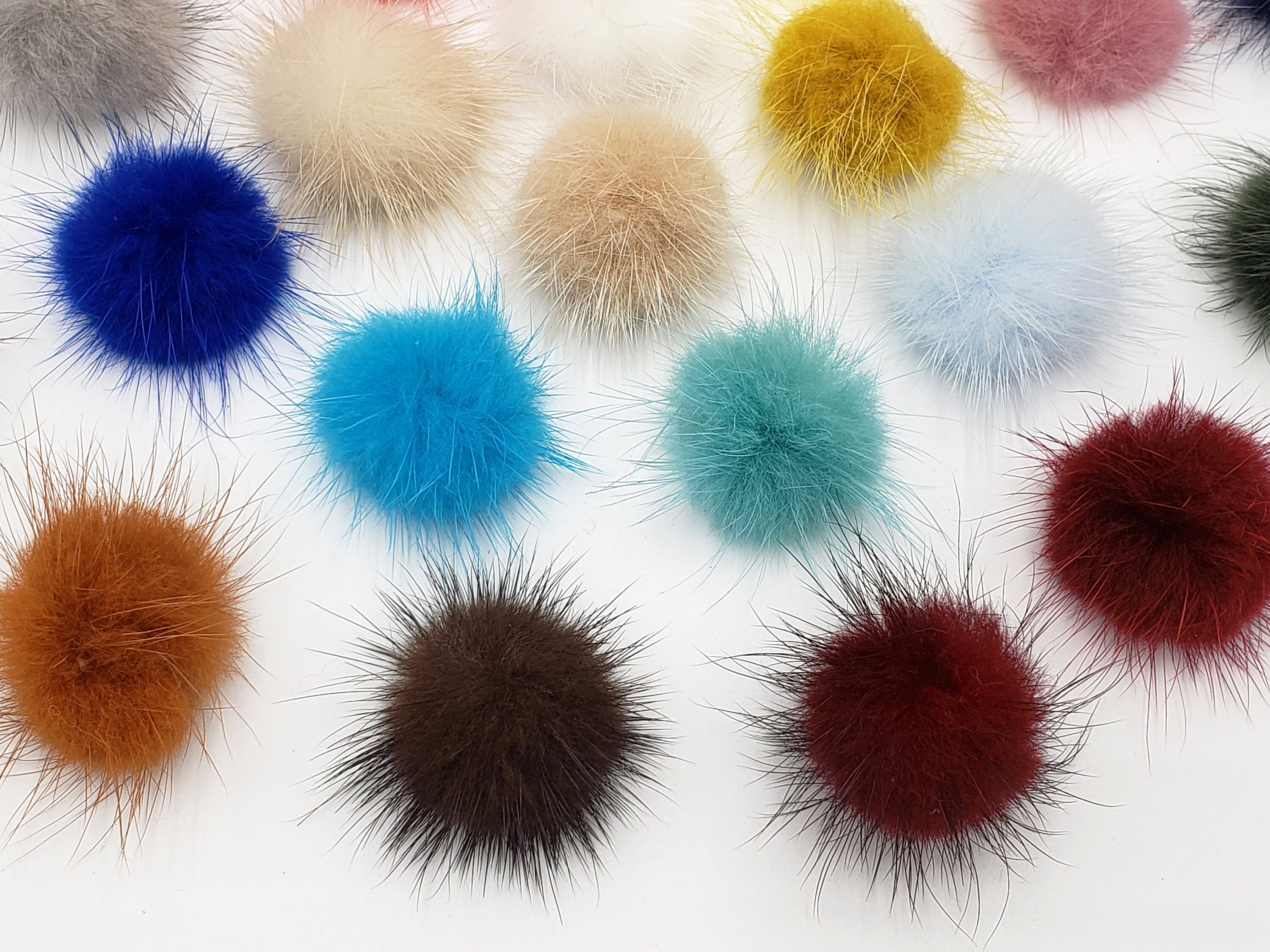 Mink Pom Poms-Mink PomPom-Mini Pom Pom-Mini pompoms-Mini | Etsy