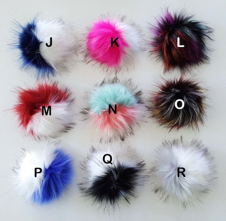 Faux Fur Pom Pom Large 8 Fake Fur Pom Pom Hat Topper | Etsy