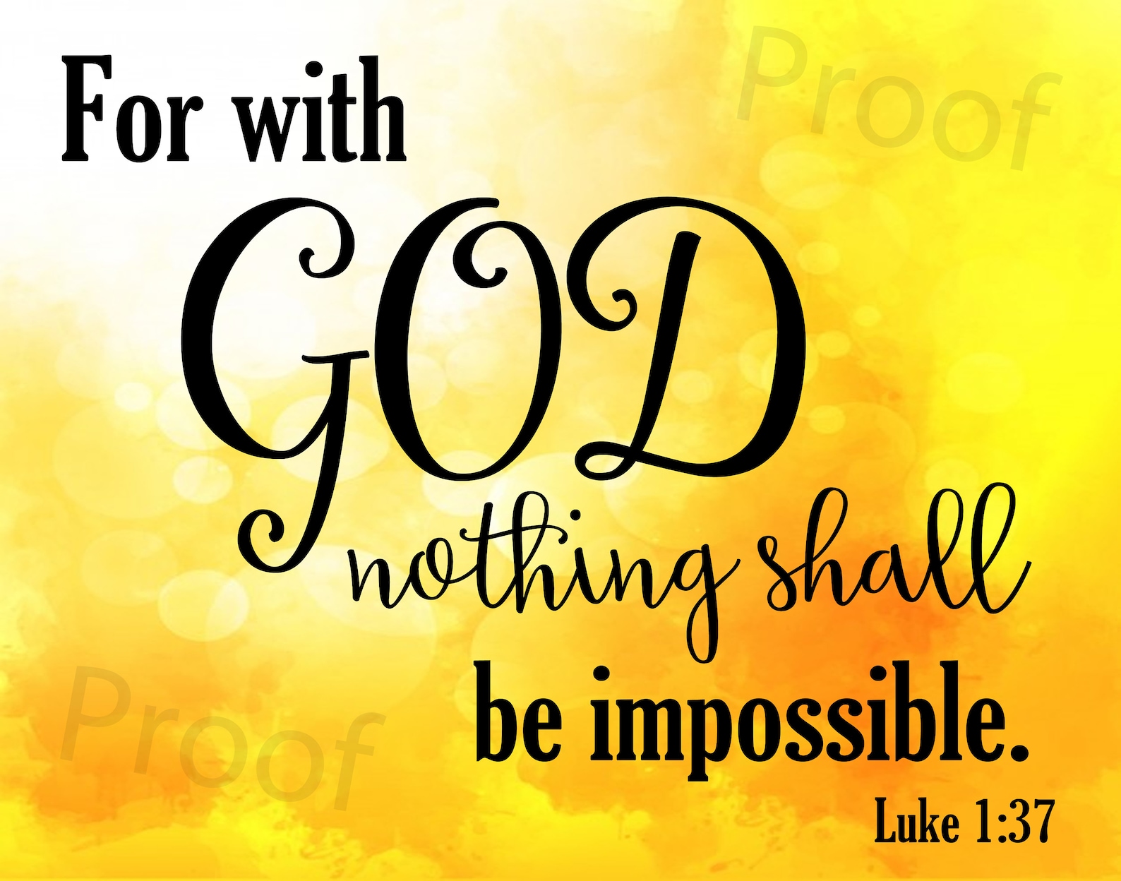 Luke 1:37 KJV print bible verses printable 3 sizes | Etsy