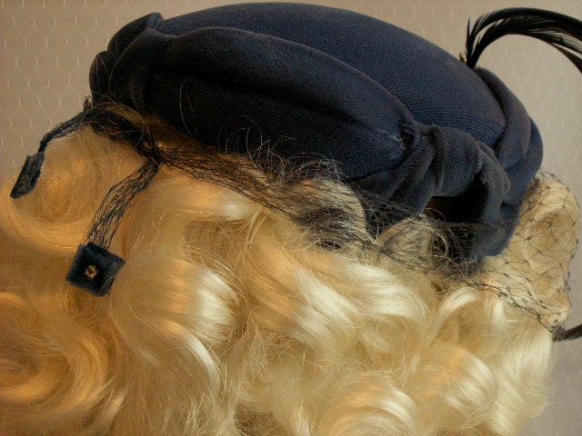 Haute Couture Vintage Ladies Hat * Hess Brothers * Powder Blue * Velvet ...