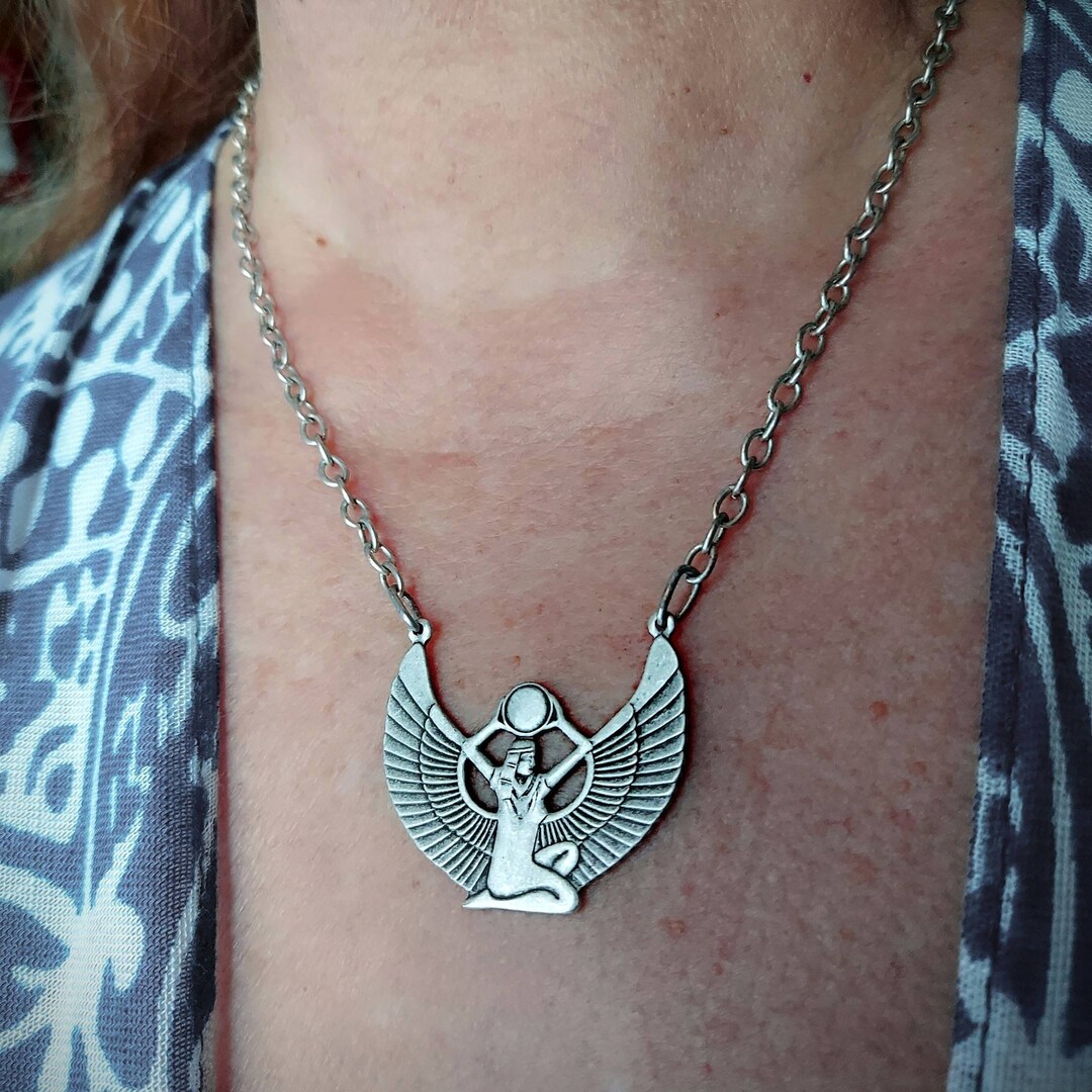 Egyptian Isis Necklace, Isis Pendant, Egyptian Pendant, Goddess ...