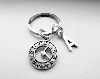 Clock keychain Prague clock key ring Clock jewelry Steampunk