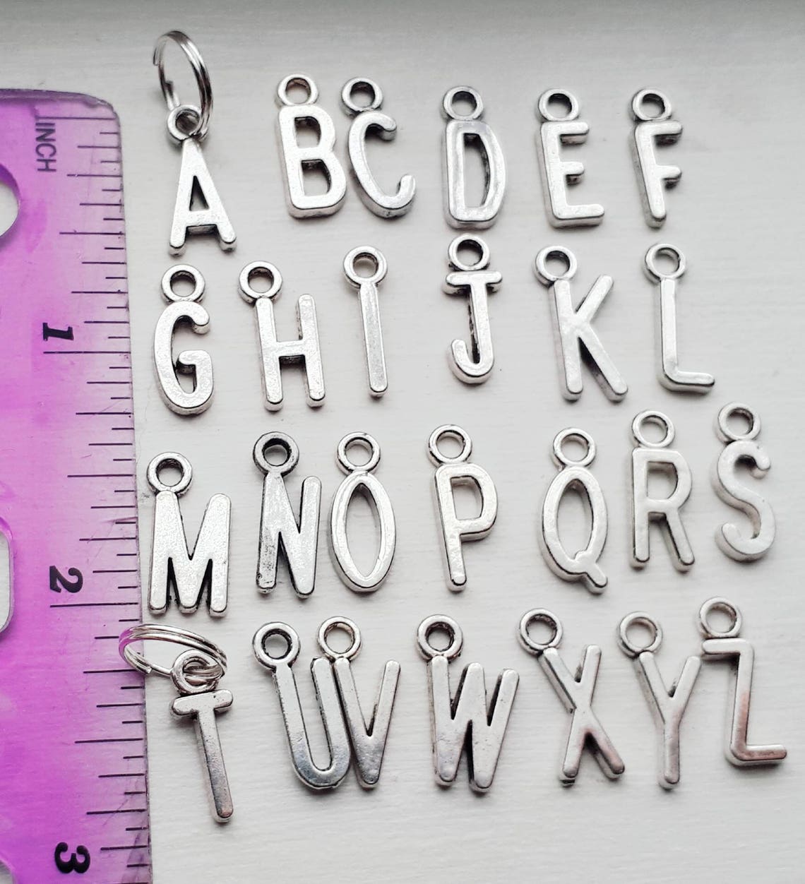 Set of Two SMALL Pinky Swear Keychains With Initial Charms | Etsy