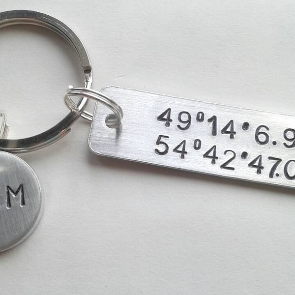 Coordinates Keychain - Etsy