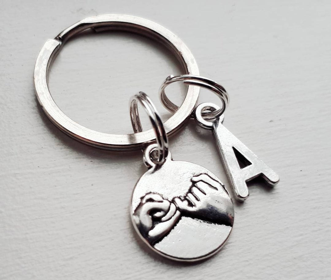 SMALL Pinky Swear Keychain With Initial Charm - Personalized Best ...