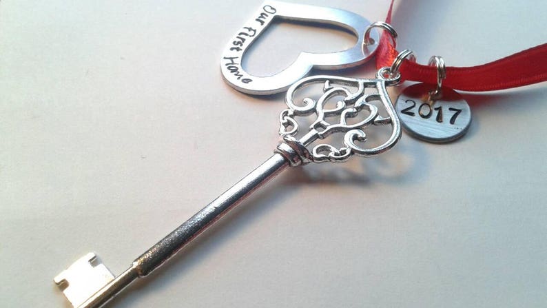 Our First Home Personalized Hand Stamped New House Christmas Ornament ...
