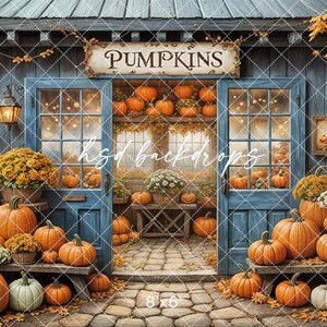 Fall Pumpkin Patch Backdrop for Pictures, Autumn Fine Art Photo ...
