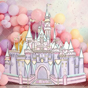Princess Castle Backdrop - Princess Theme Birthday Backdrop - Printed ...